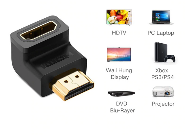 HDMI male to HDMI female cable adapter - 1080p resolution.