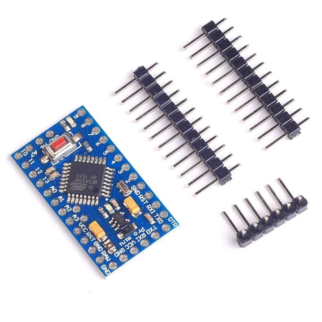 Arduino Pro Mini 5V 16mhz - supports 3.8V-12V DC power.
