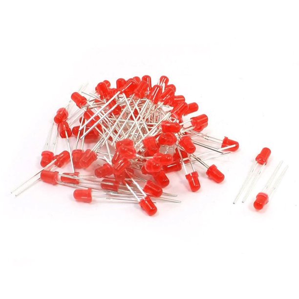 Diffused Red 3mm LED 25 pack - 1.9-2.3V forward voltage.