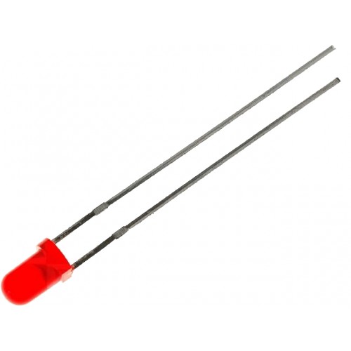 Diffused Red 3mm LED 25 pack - 1.9-2.3V forward voltage.