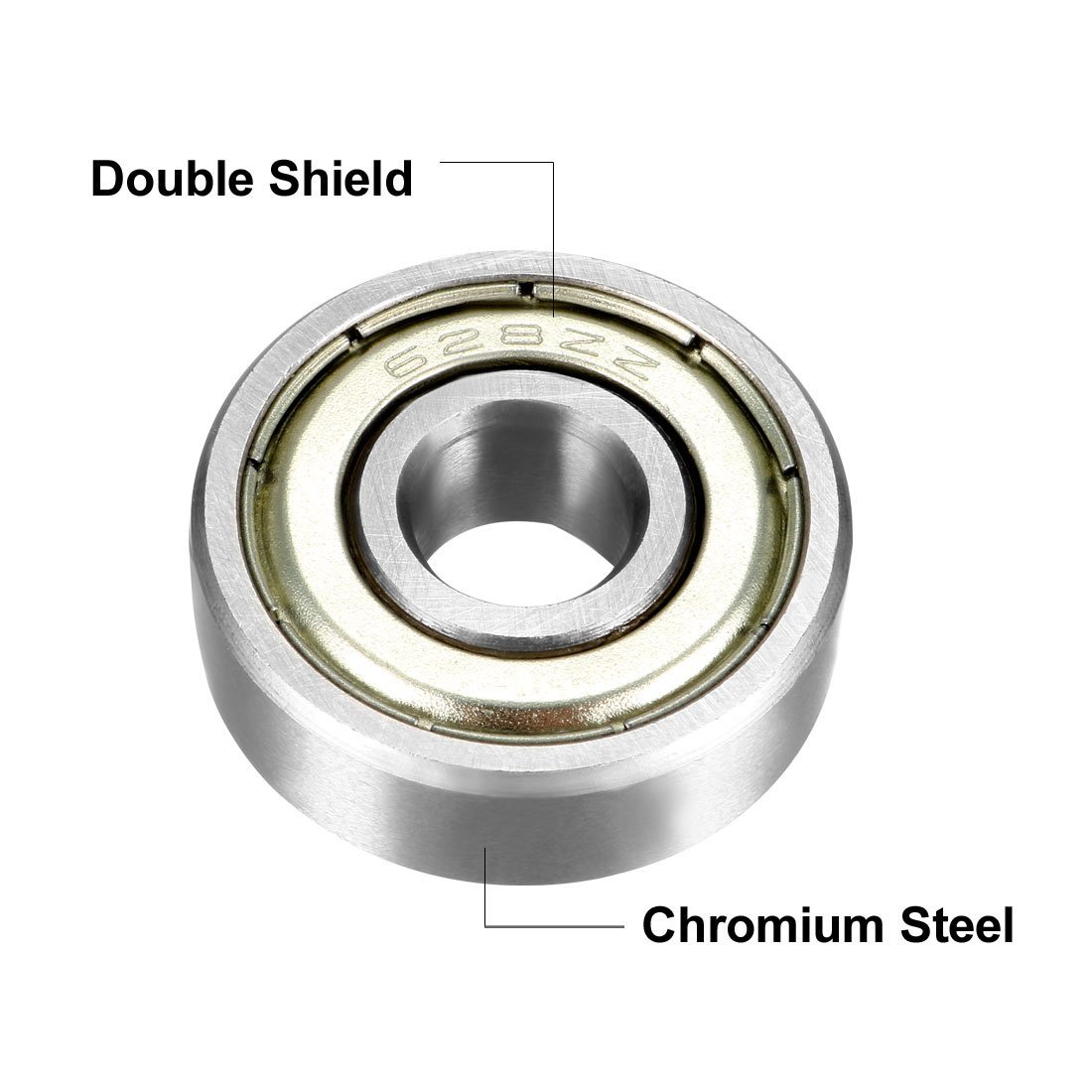 628ZZ chrome steel ball-bearing for industrial applications.