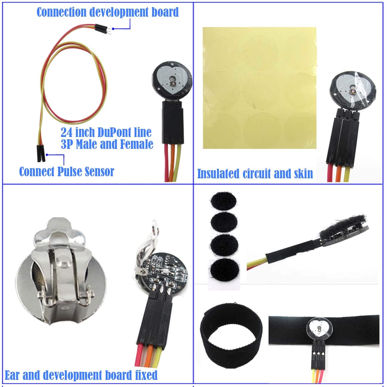 Pulse Sensor Amped KIT ompatible with 3V/5V Arduino.