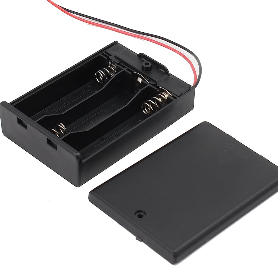 AA 3-Battery Case with cover - 3V external battery devices.