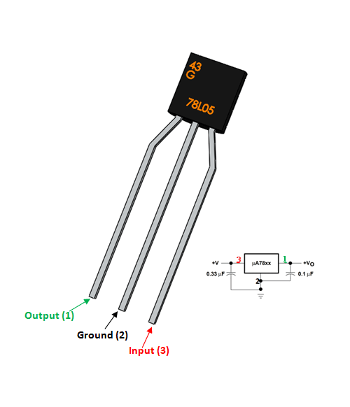 78L05 5.0V TO-92 Linear Regulator - 100mA output.