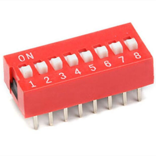 DIP Switch 8 Position- 50Vdc @ 100mA, standard mount.