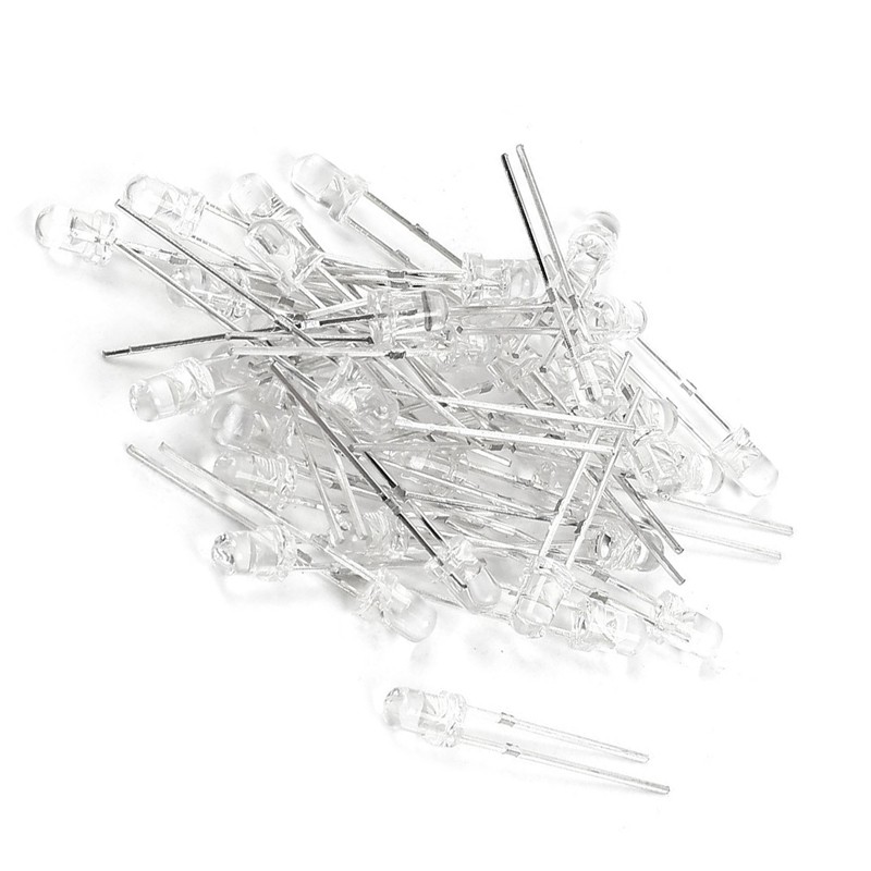 Diffused White 3mm LED 25 pack - 1.9-2.3V Forward Voltage.