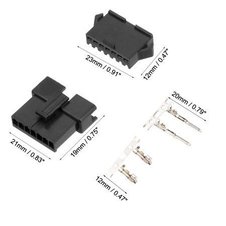 2.54mm 7 Pin Male Female JST-SM Connector