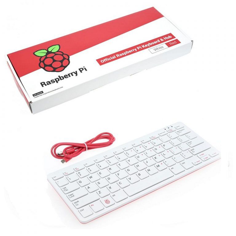 Raspberry Pi Keyboard (UK) with ergonomic design.