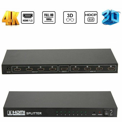 4K HDMI Splitter 1080P Video Split 1 in 8 Output For HDTV