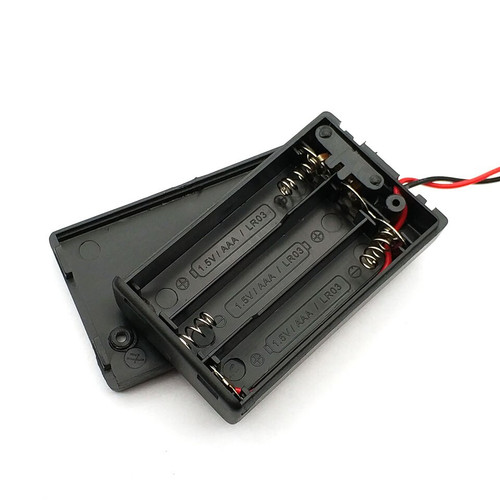 AAA 3-Battery Case with cover- Locking, and ON/OFF switch.