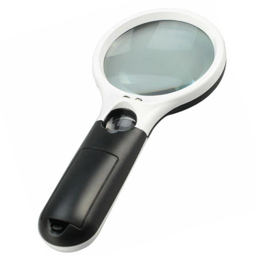 45X Handheld 3 LED Illuminated Magnifying Glass