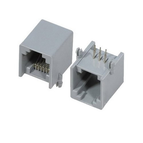 RJ11 6P6C Right Angle PCB Mount connector Socket - 1.5A.