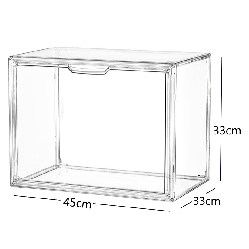 Transparent Stackable Display Case Boxes Storage 45 x 33 x 33cm