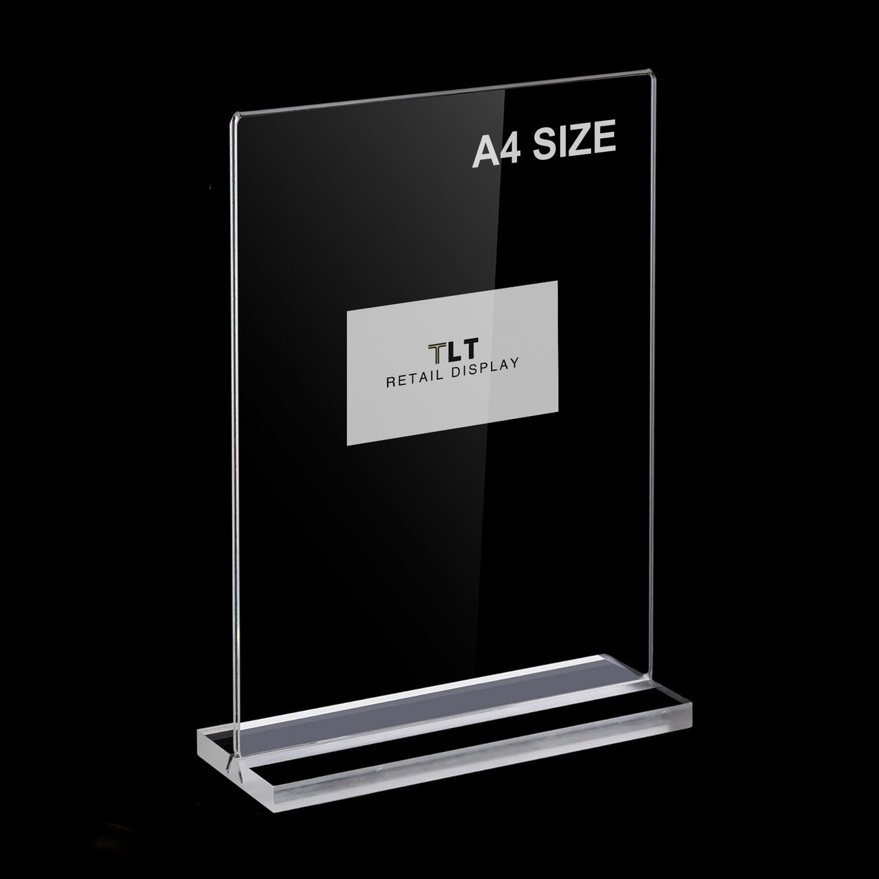 A4 Double-Sided Acrylic Sign Holder - portrait | Freestanding Clear ...