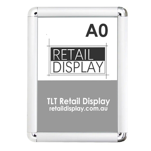 Snap Frames Poster Display - 25mm Silver Round Corner Snap Frames - TLT Retail Display ...