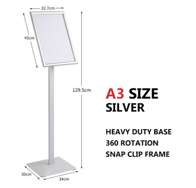A3 Sign Floor Stand (Heavy Duty Base) Frame Poster Stand Display Stands ...