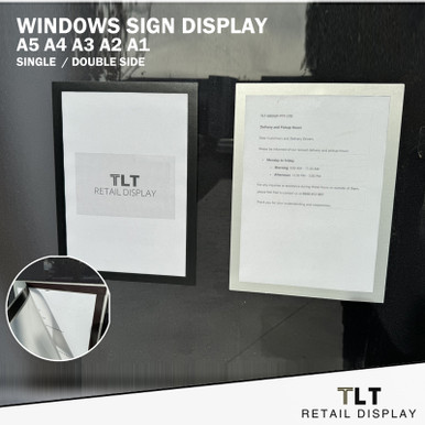 Adhesive Window Display Poster Sign Holder - A1, A2, A3, A4, A5 Sizes ...