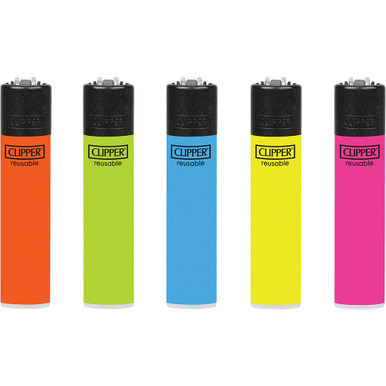 Buy 48Ct. Solid Fluorescent Color Clipper Lighters... Online | Best Prices