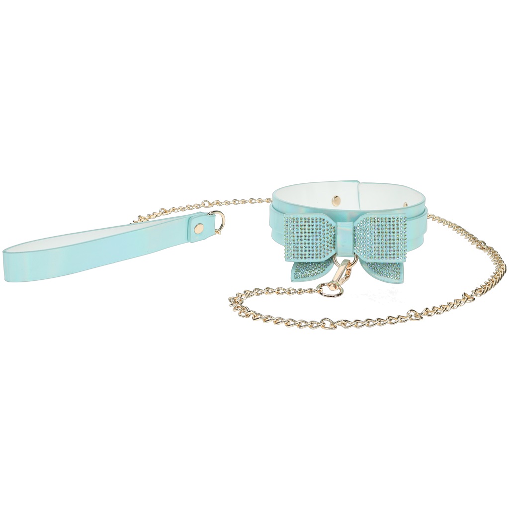 Ouch! Paris Collection - Collar with Leash - Blue - Sara's Secret