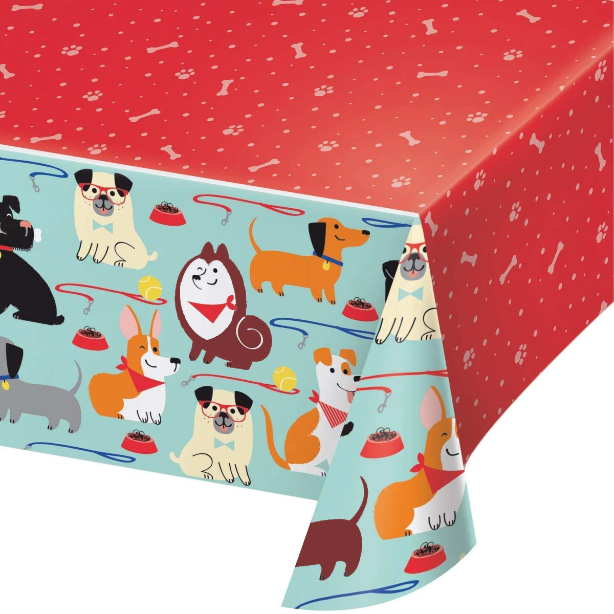 DOG PARTY TABLE COVER - ADD A POP OF COLOUR TO YOUR DOGS BIRTHDAY