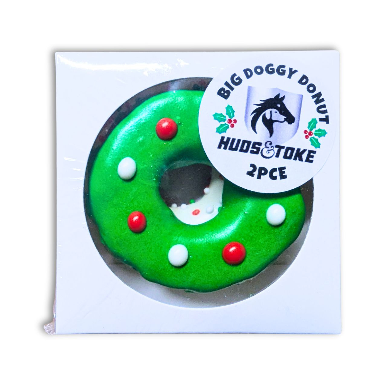 Big Christmas Doggy Donut 2pce - By Huds and Toke - Gourmet Dog Treats