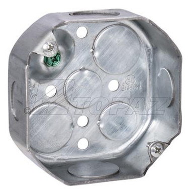 Topaz Lighting G4454 4" Octagon Drawn Boxes 1-1/2" deep 1/2" & 3/4" KO ...