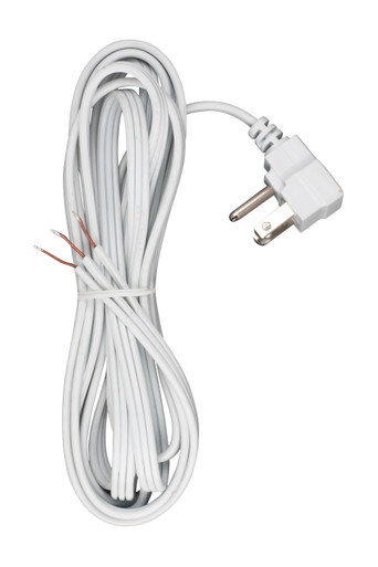 Satco 90-2459 10 Foot 18/3 SPT-2 105C Flat Plug Cord Set; White Finish ...