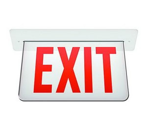 Liton LX100R: Transparent Recessed Exit Sign w/ Battery