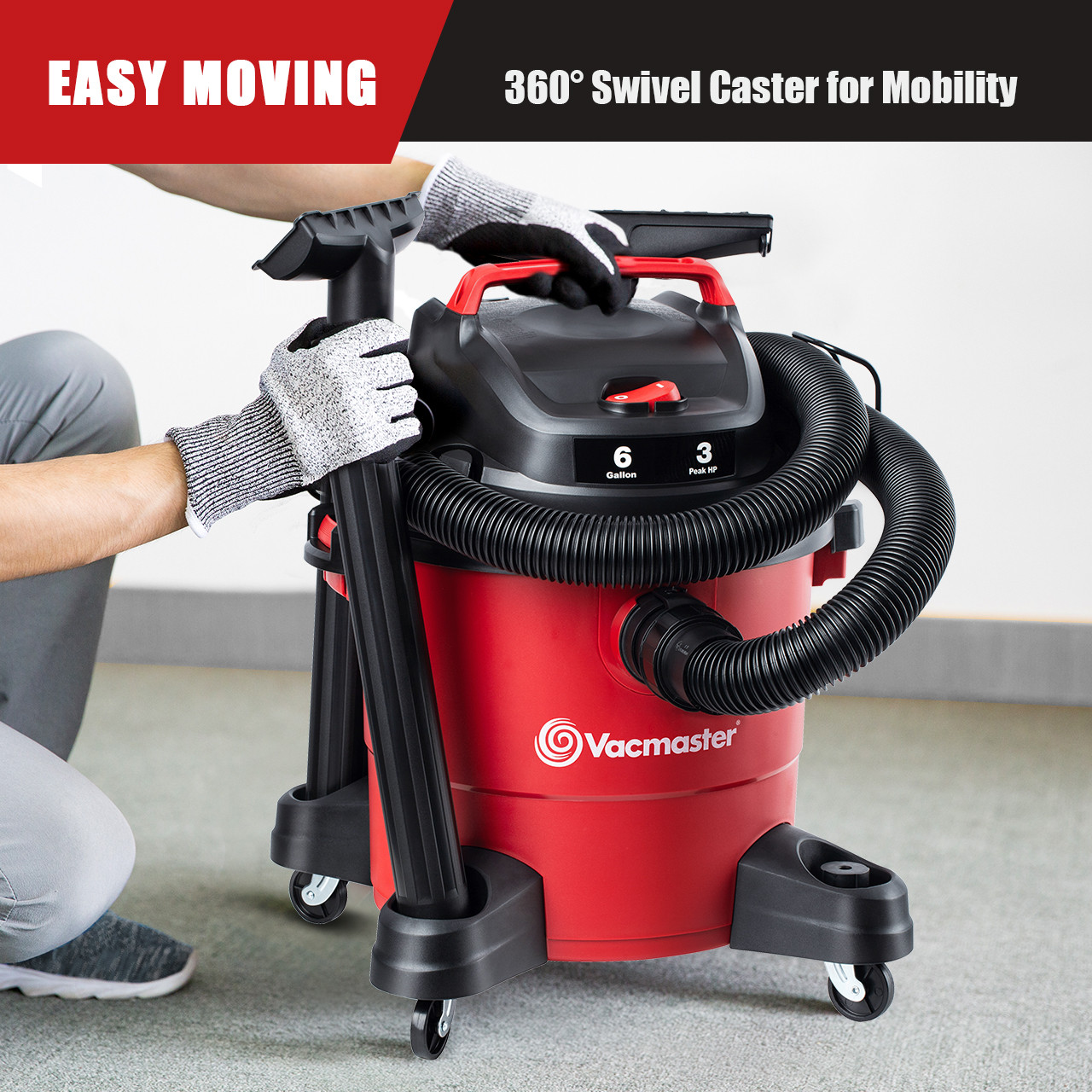 Vacmaster 6-Gallon* 3 Peak HP† RS Wet/Dry Vacuum