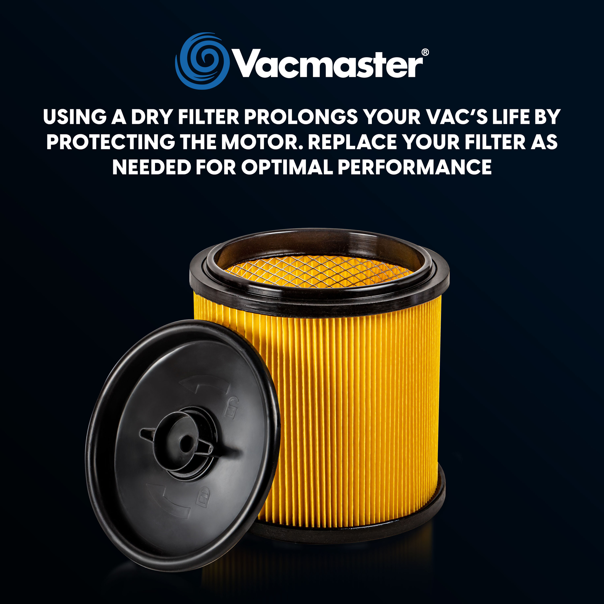 Vacmaster VCFS Standard Cartridge Filter and Retainer (works with Shop-Vac)