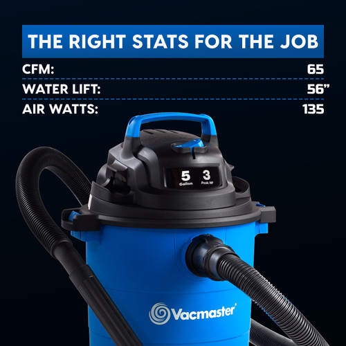 Vacmaster 5-Gallon* 3 Peak HP Wet/Dry Vacuum - VOC507PF 0101