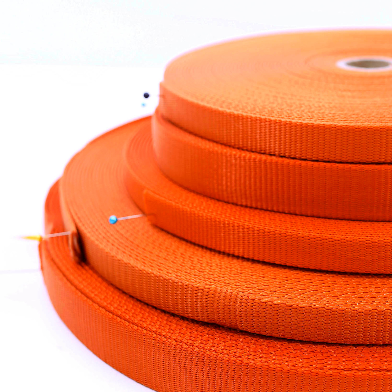 Orange Nylon Webbing by the Yard | Heavy Duty | 1in & More Sizes