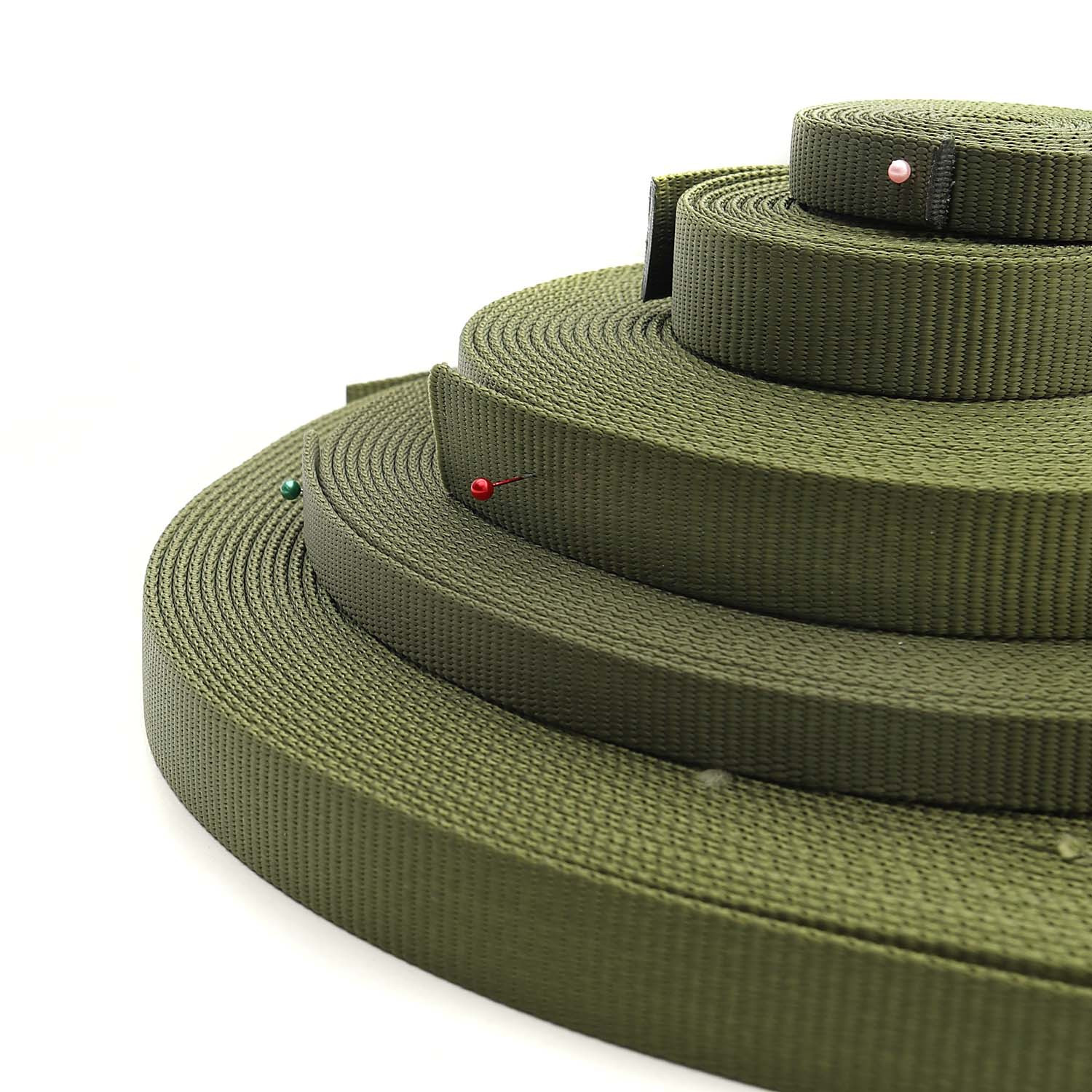 Army Green Nylon Webbing by the Yard | Heavy Duty | 1in & More Sizes