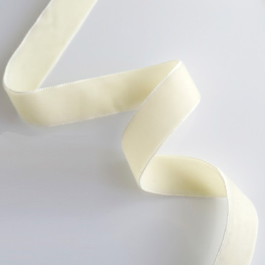 Eggshell Double Sided Velvet Ribbon By The Yard - Cream Double Faced ...