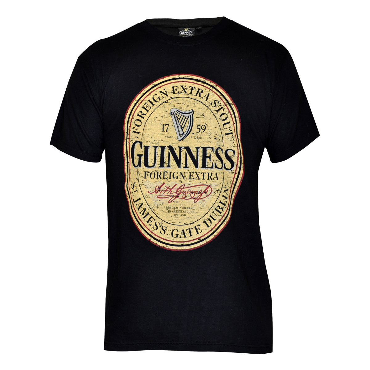 Black Distressed Label Tee - The Tartan Store