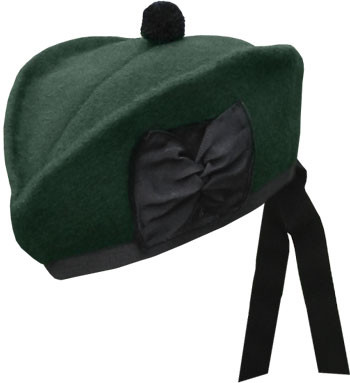 Plain Green Glengarry - The Tartan Store