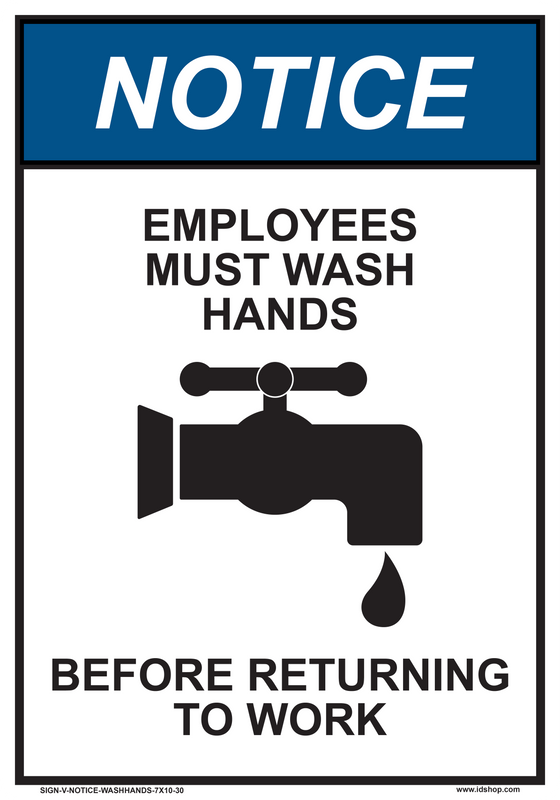 notice wash hands indoor safety warning notice sign laminated washable