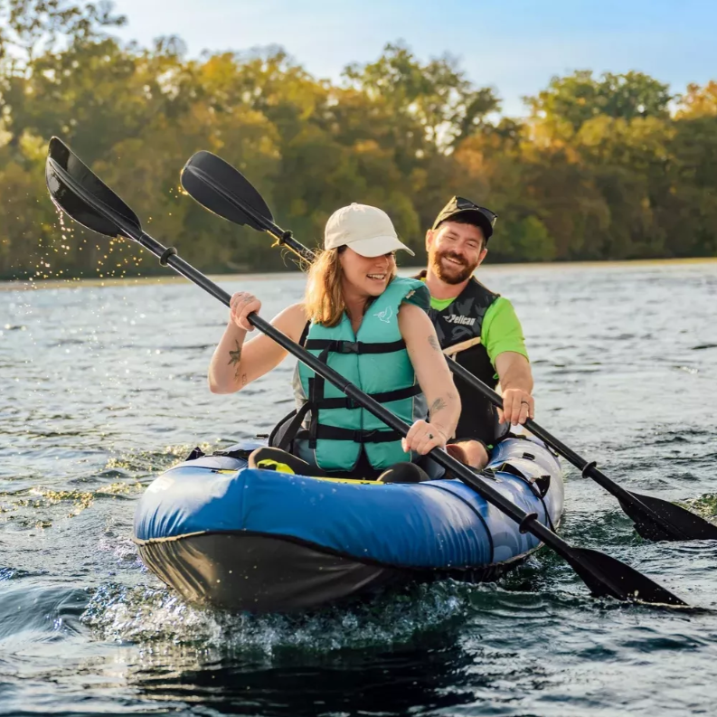 Kayak inflatable - iESCAPE 110 Marine Blue + Citrine