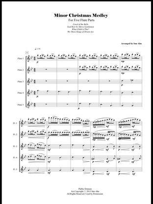 Minor Christmas Medley For Five Flutes - Sun Ahn Music
