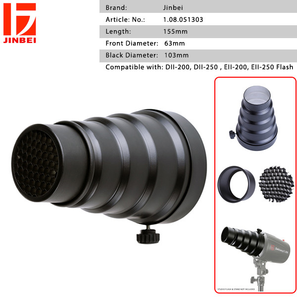 Jinbei DII Special Conical Snoot with Honeycomb for DII , EII Flash