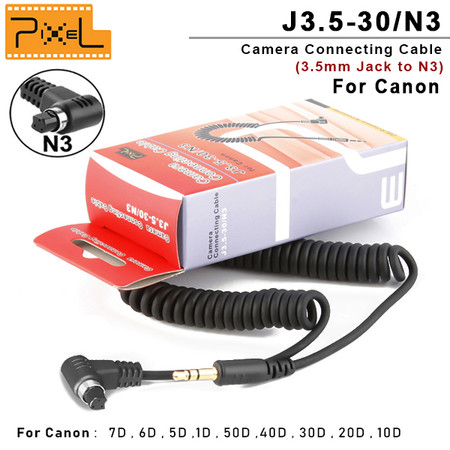 Pixel J3.5-30/N3 Camera Connecting Cable 3.5mm Jack to N3 for Canon 7D ...