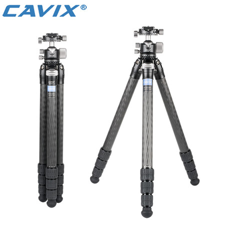 Cavix W-324D3C Carbon Fibre 4-section Tripod with Ball Head (Max. Load ...