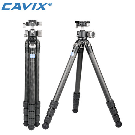 Cavix W-284D2C Carbon Fibre 4-section Tripod with Ball Head (Max. Load ...