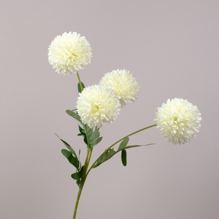 Fotolux Artificial Long stem Pom Pom 60cmH x 6cmD (White)