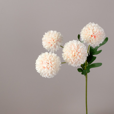 Fotolux Artificial Long Stem Pom Pom 60cmH x 6cmD (Ivory)