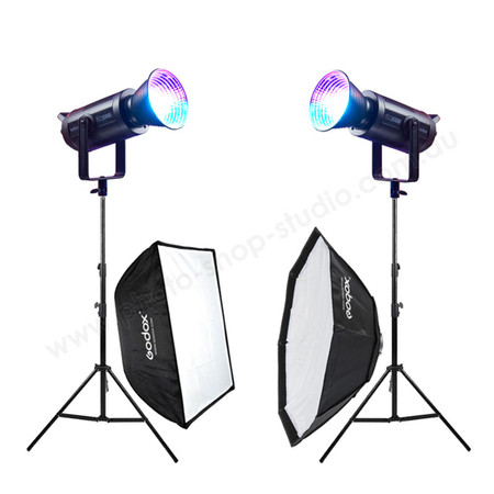 Godox 2x SZ150R 150W RGB Bi-Color Zoomable AC Power LED Video Lighting Kit