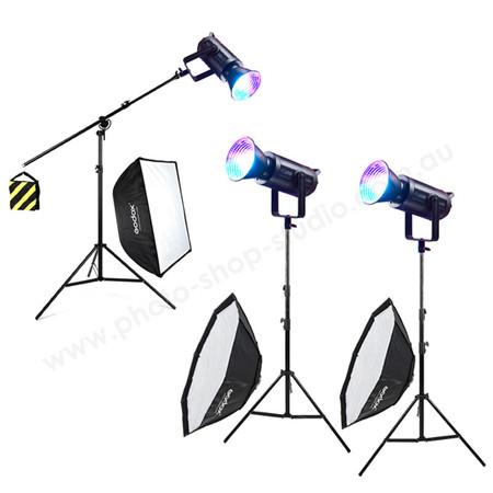Godox 3x SZ150R 150W RGB Bi-Color Zoomable AC Power LED Video Lighting Kit