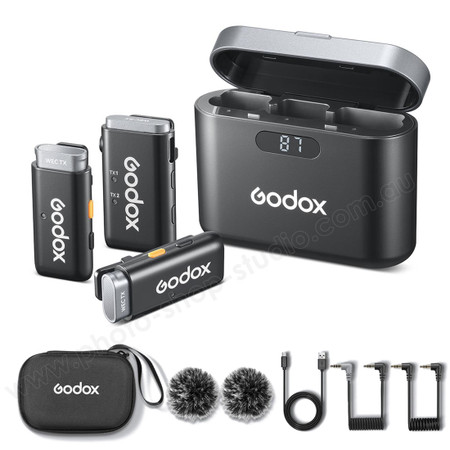 Godox WEC KIT2 (2 TX+1 RX) 2.4GHz Wireless Microphone System with ...