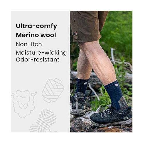 Smartwool Men's Hike Cushion Solid Crew Socks, Winter Moss, Size - Large