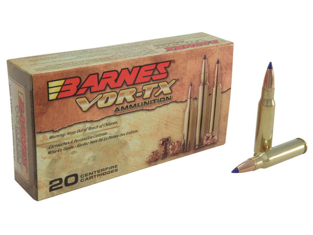 Barnes VOR-TX .308 Winchester 130 Grain Tipped Triple Shock X Boat Tail